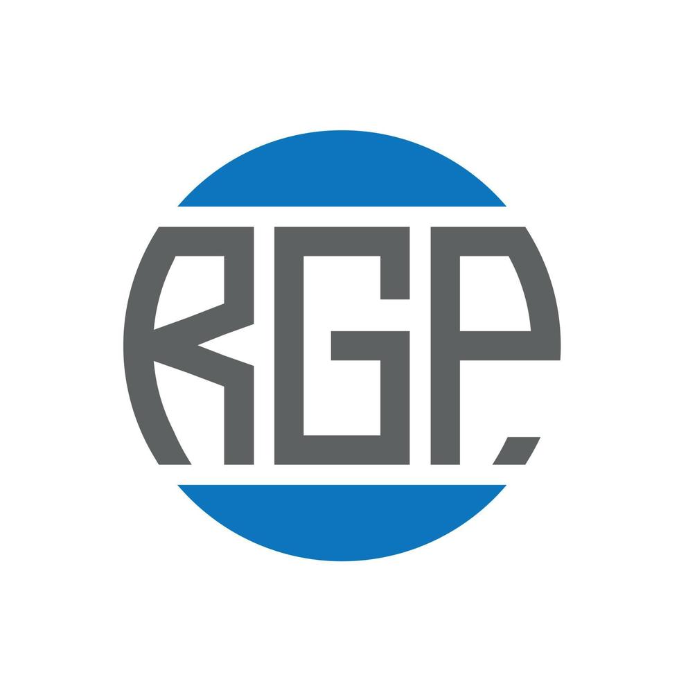 diseño de logotipo de letra rgp sobre fondo blanco. concepto de logotipo de círculo de iniciales ...