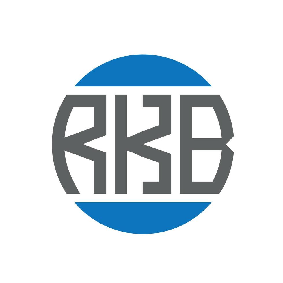 diseño de logotipo de letra rkb sobre fondo blanco. concepto de logotipo de círculo de iniciales ...