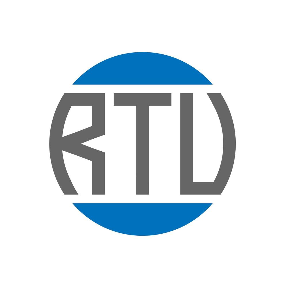 diseño de logotipo de letra rtu sobre fondo blanco. concepto de logotipo de círculo de iniciales ...