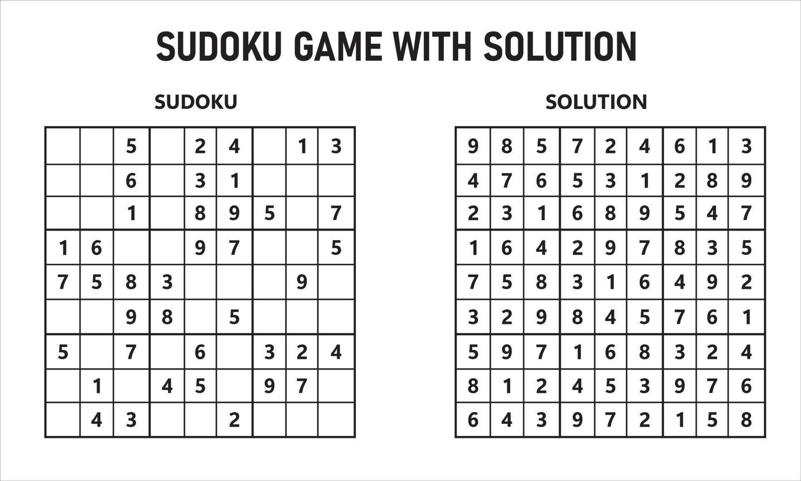 Sudoku Game With Solution 15582378 Vector Art at Vecteezy Sudoku Game With Solution 15582378 Vector Art at Vecteezy