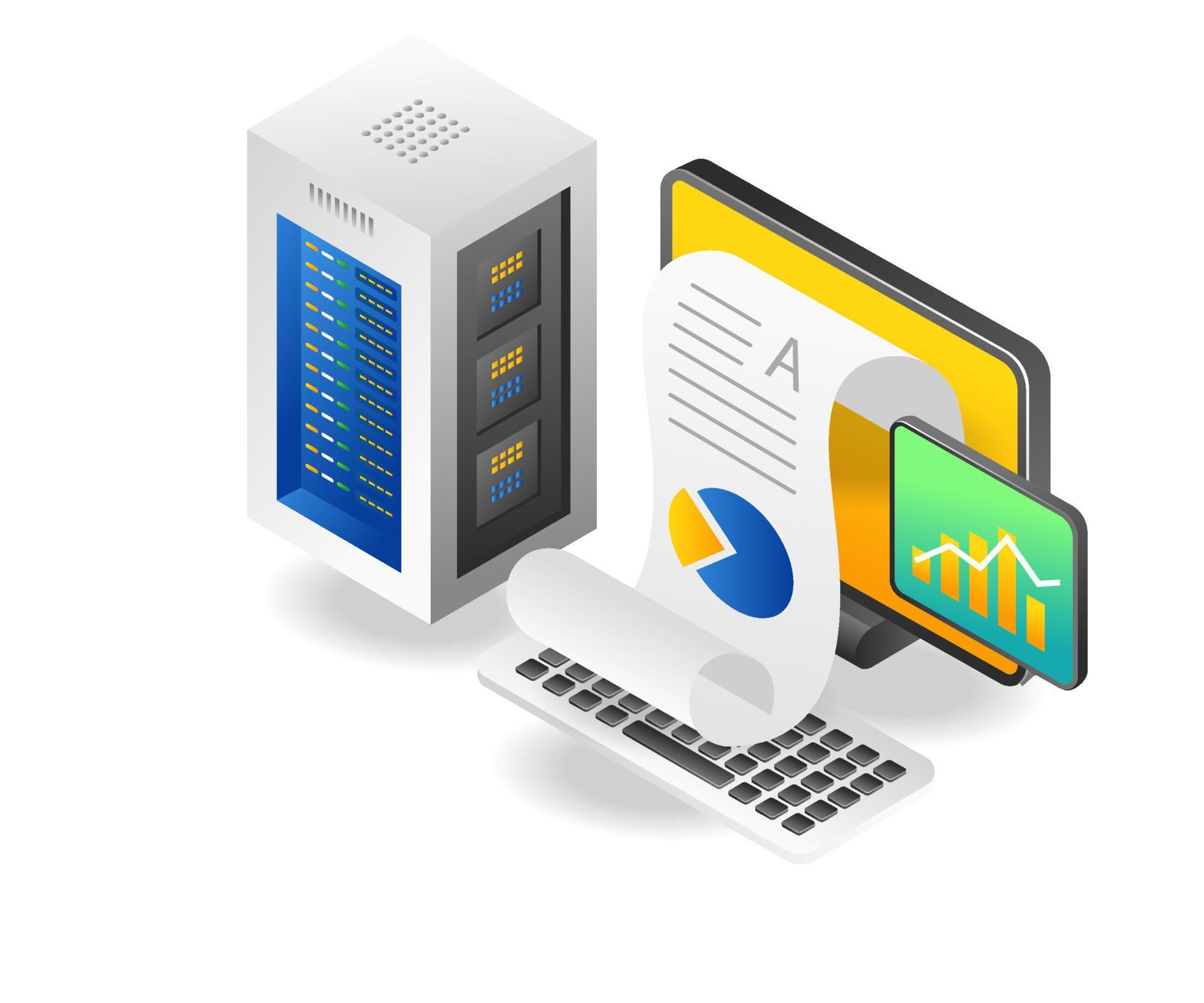 Concept inometric illustration of cloud server data analysis 15593407 ...