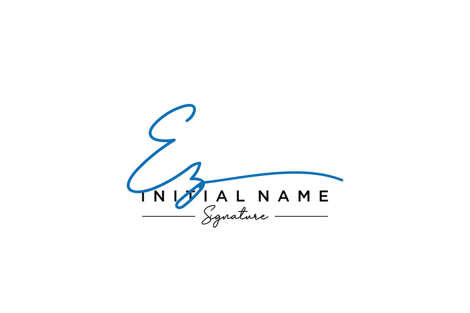 Initial EZ signature logo template vector. Hand drawn Calligraphy ...