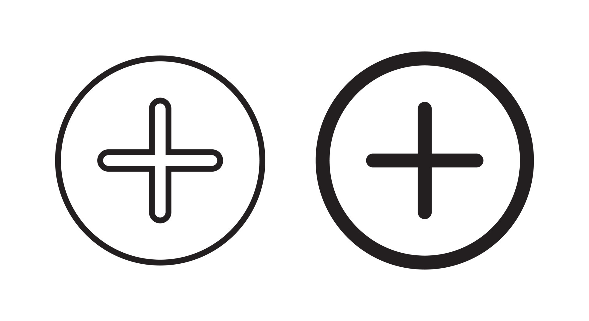 Add button icon vector. Plus sign symbol isolated on circle line ... Add button icon vector. Plus sign symbol isolated on circle line ...