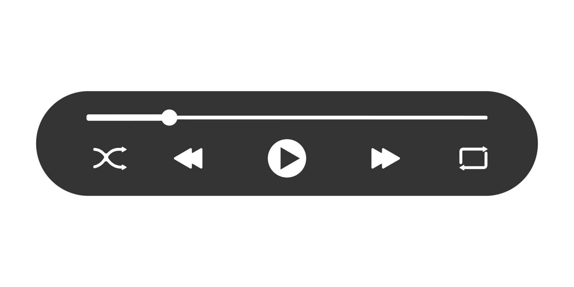 Audio Player Interface For Mobile App With Buttons And Loading Progress Bar Simple Mediaplayer