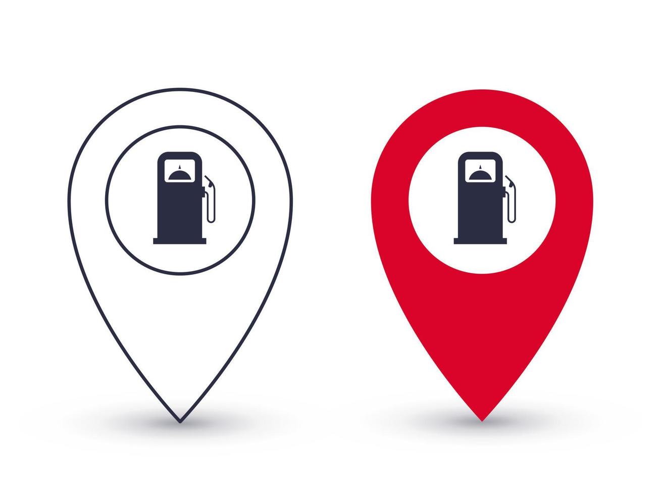 Pointer Icons Gas Station Point Geolocation Pointers Concept Vector