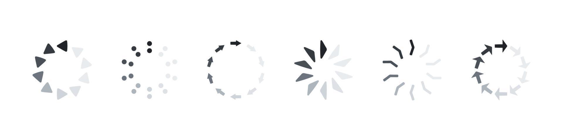 Loading icon set. Download or Upload. Loader icon circle button. Vector ...
