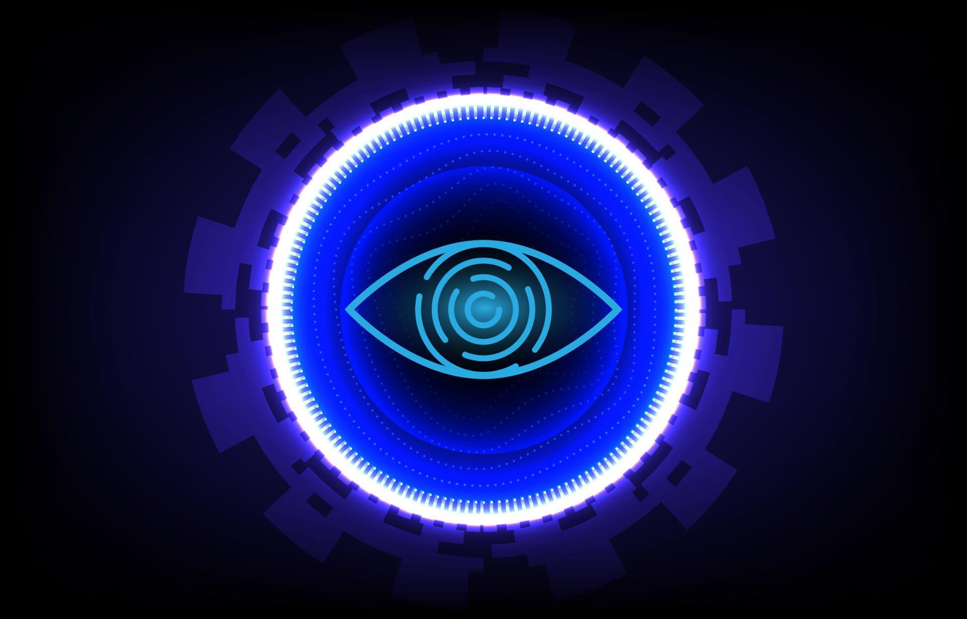 Technology Security With Eye Scan Retinal Scan Allowed Access Concept Biometric Eye Icon Data