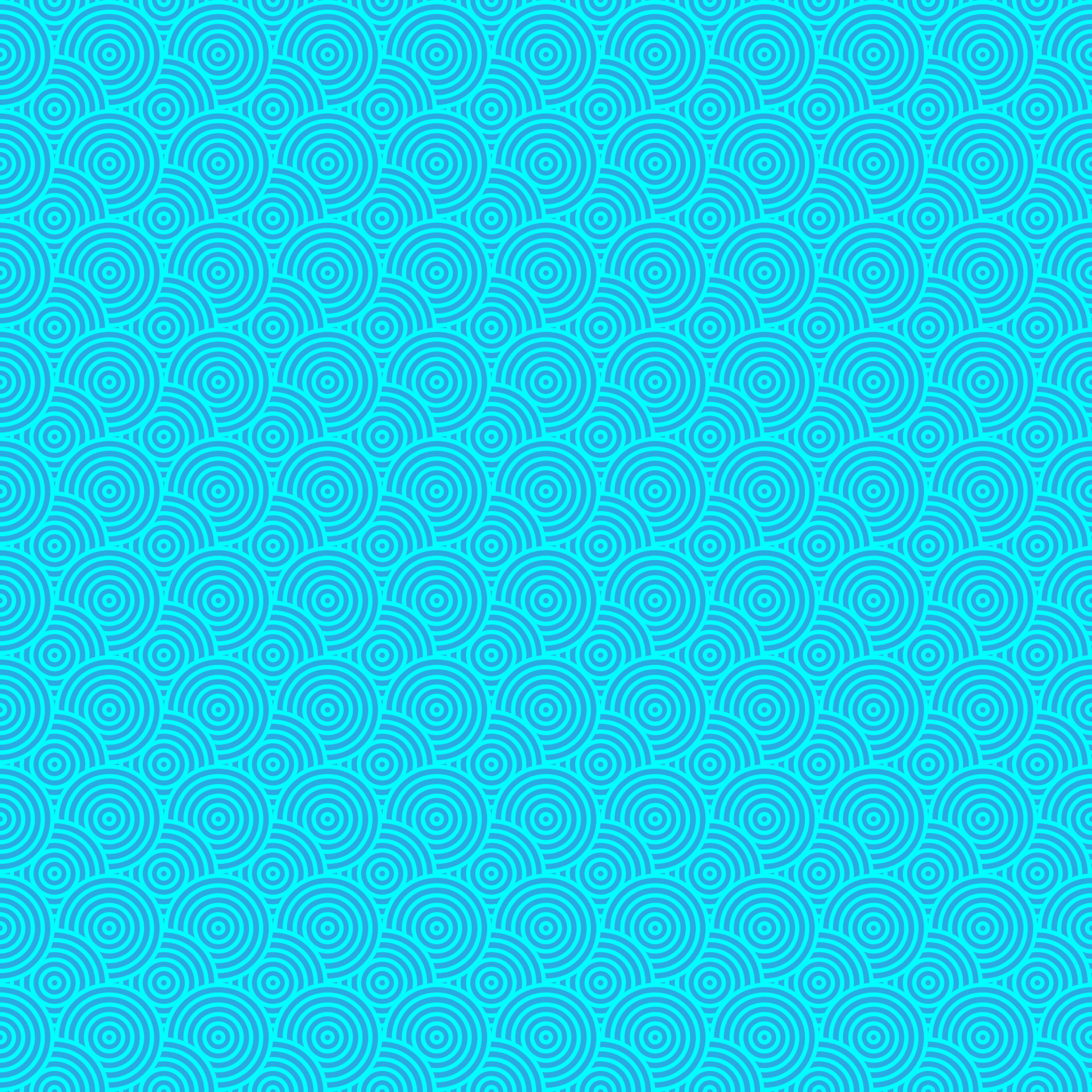 Glowing blue spiral wave circle seamless pattern. Geometric line fabric ...