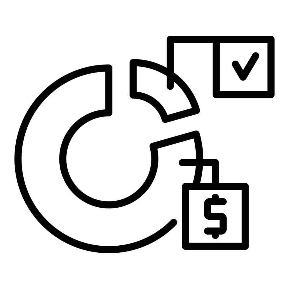 Finance Pie Chart Report Icon Outline Style 15605308 Vector Art At