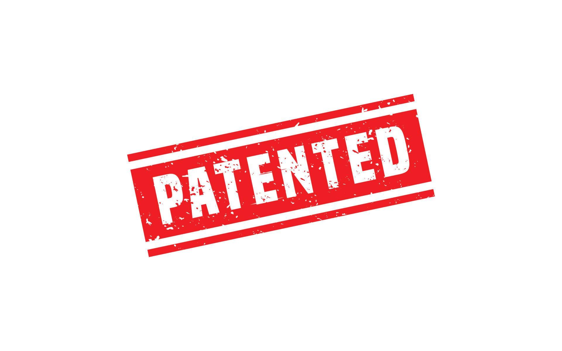 PATENTED rubber stamp with grunge style on white background 15606175 ...