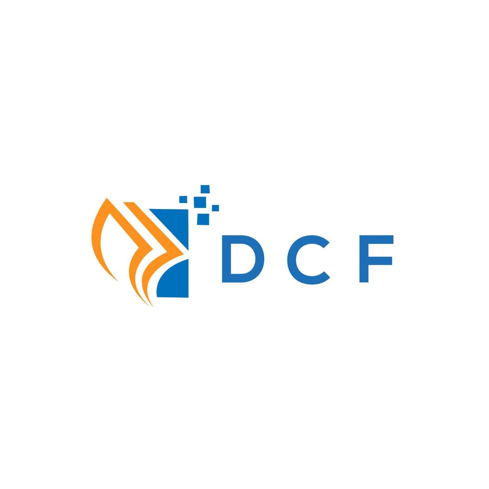 diseño de logotipo de contabilidad de reparación de crédito dcf sobre fondo blanco. concepto de ...