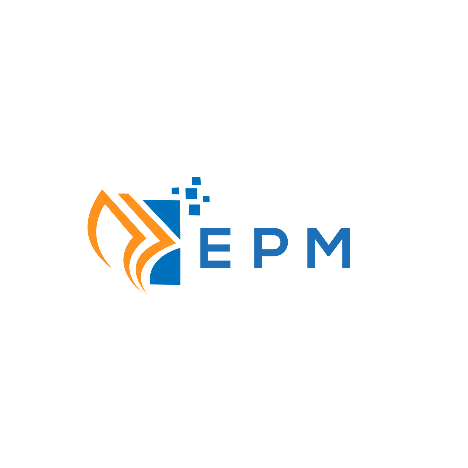 diseño de logotipo de contabilidad de reparación de crédito epm sobre fondo blanco. epm creative ...