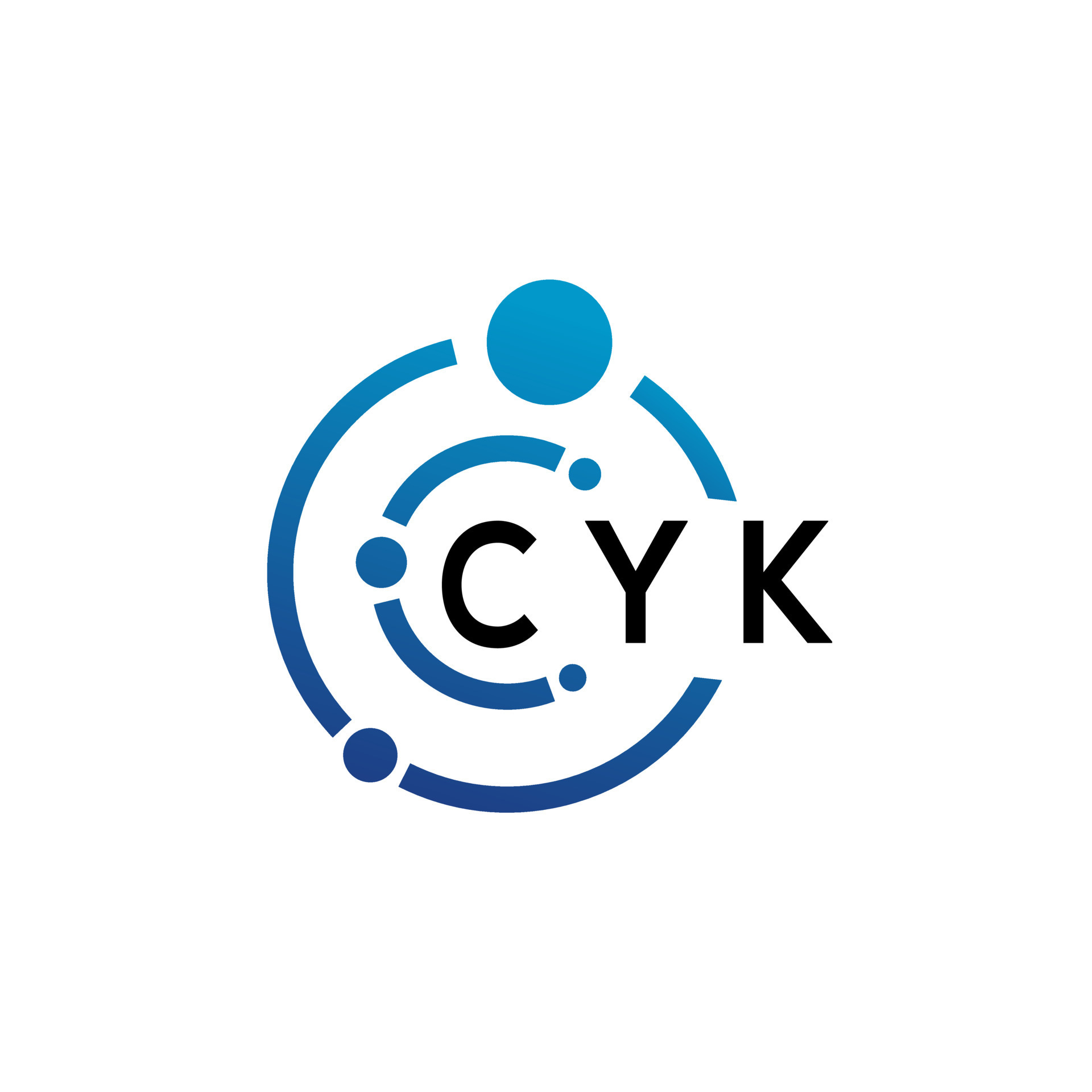 diseño de logotipo de letra cyk sobre fondo blanco. concepto de logotipo de letra inicial ...
