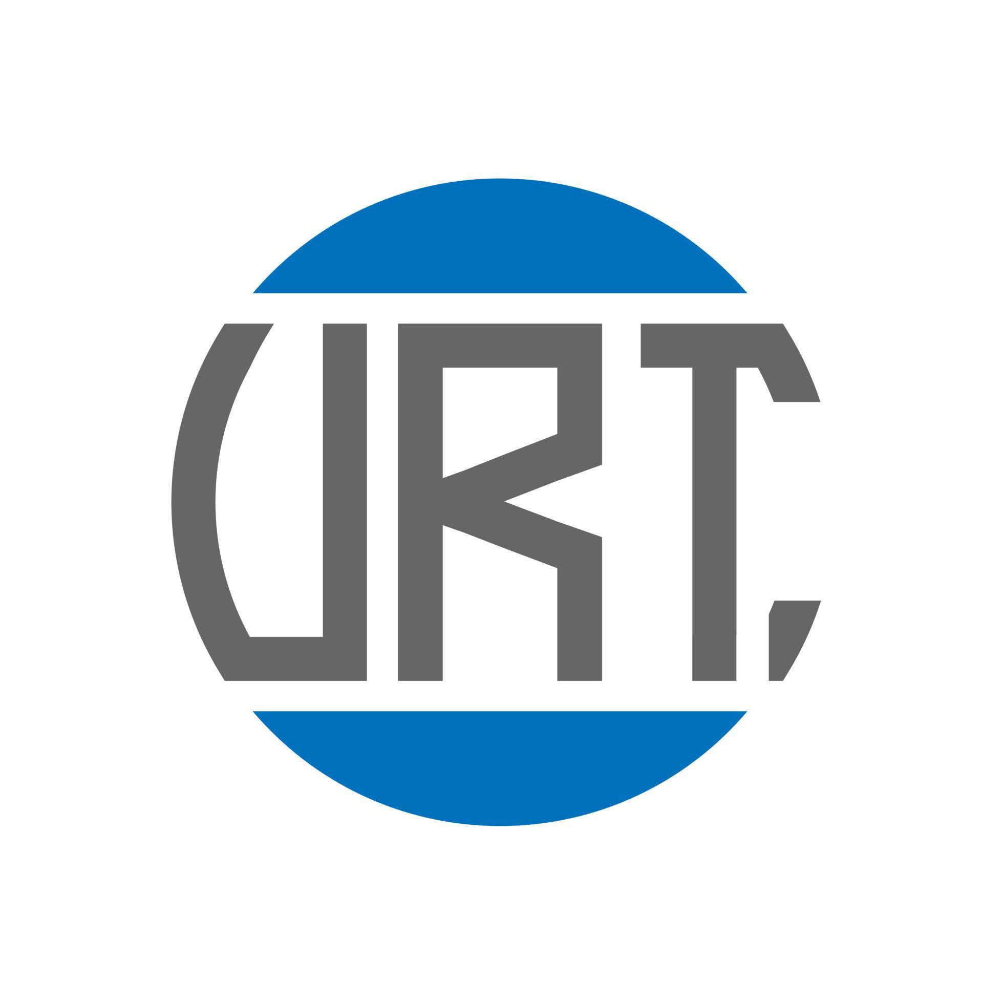 URT letter logo design on white background. URT creative initials circle logo concept. URT ...