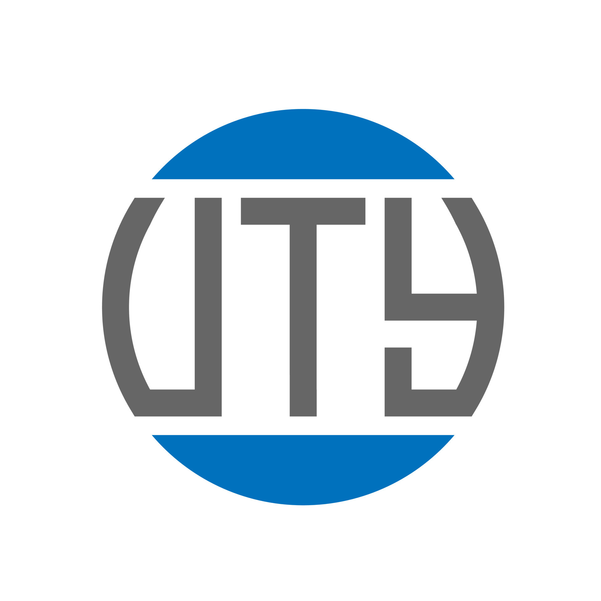 diseño de logotipo de letra uty sobre fondo blanco. concepto de logotipo de círculo de iniciales ...