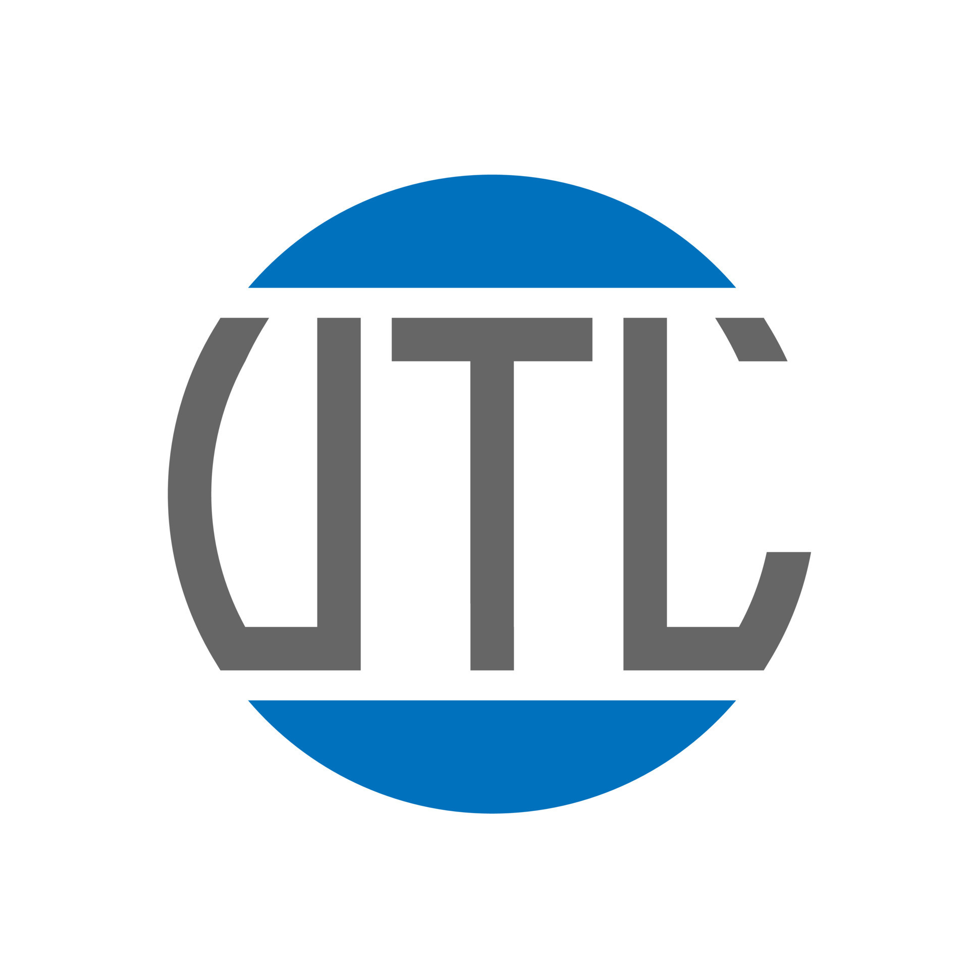 diseño de logotipo de letra utl sobre fondo blanco. concepto de logotipo de círculo de iniciales ...