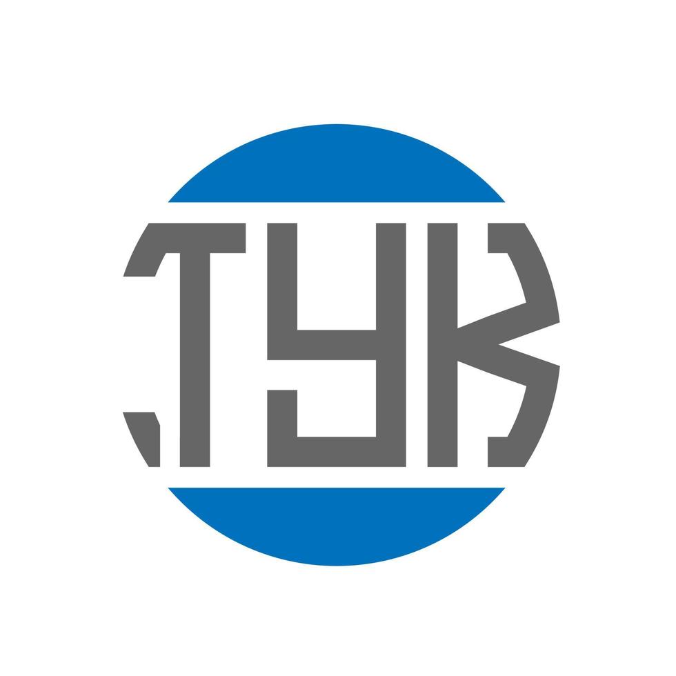 TYK letter logo design on white background. TYK creative initials circle logo concept. TYK ...