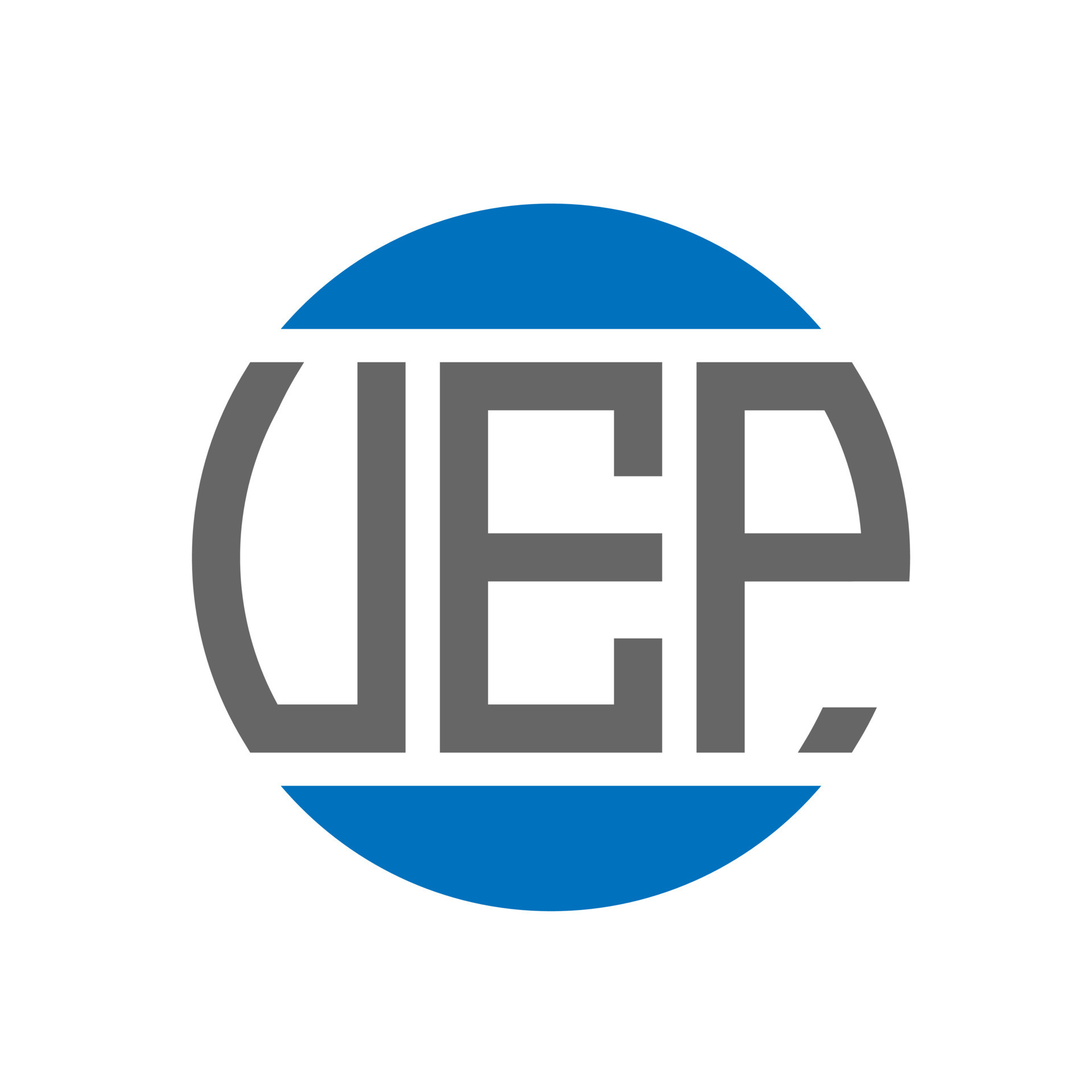 diseño de logotipo de letra uep sobre fondo blanco. concepto de logotipo de círculo de iniciales ...