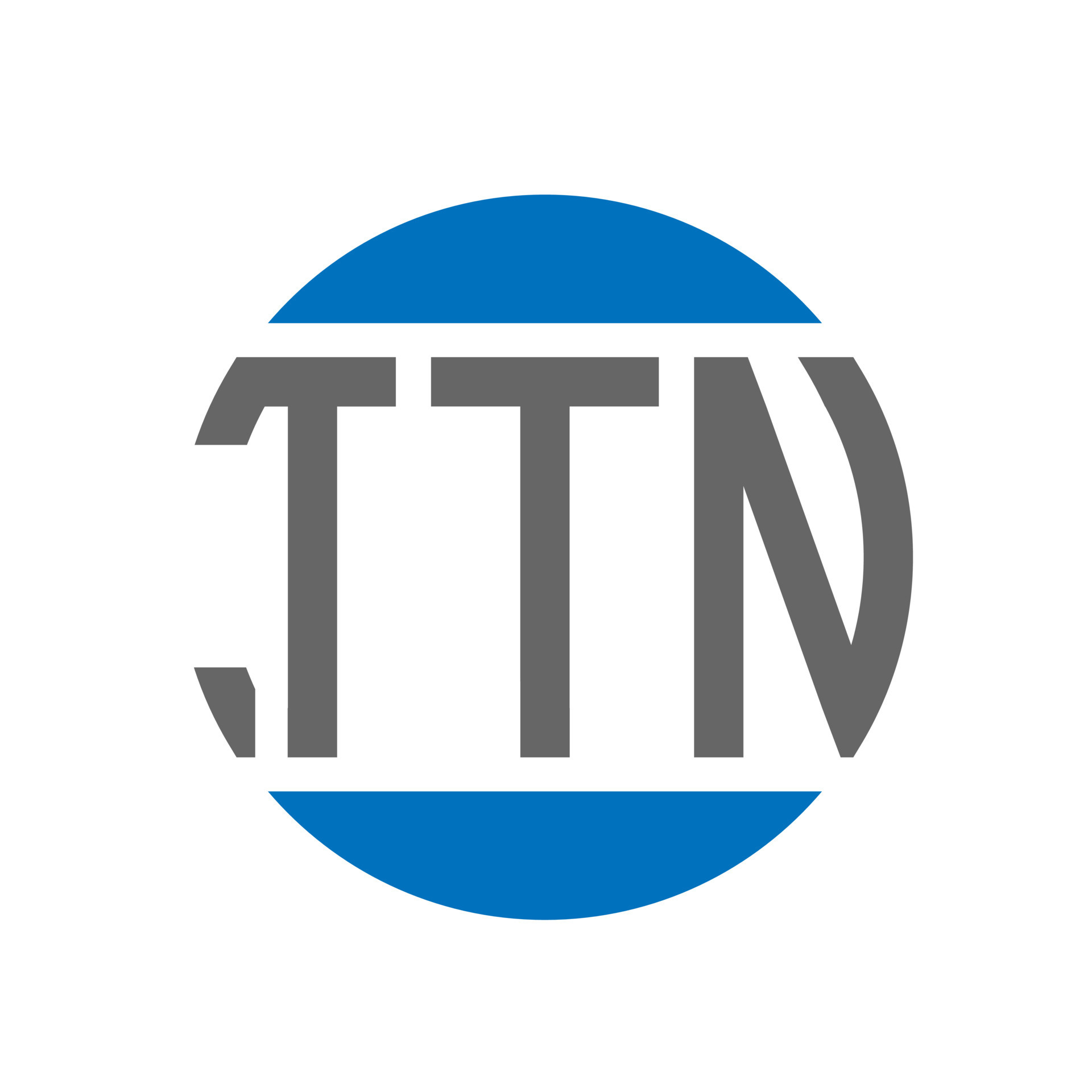 diseño de logotipo de letra ttn sobre fondo blanco. concepto de logotipo de círculo de iniciales ...