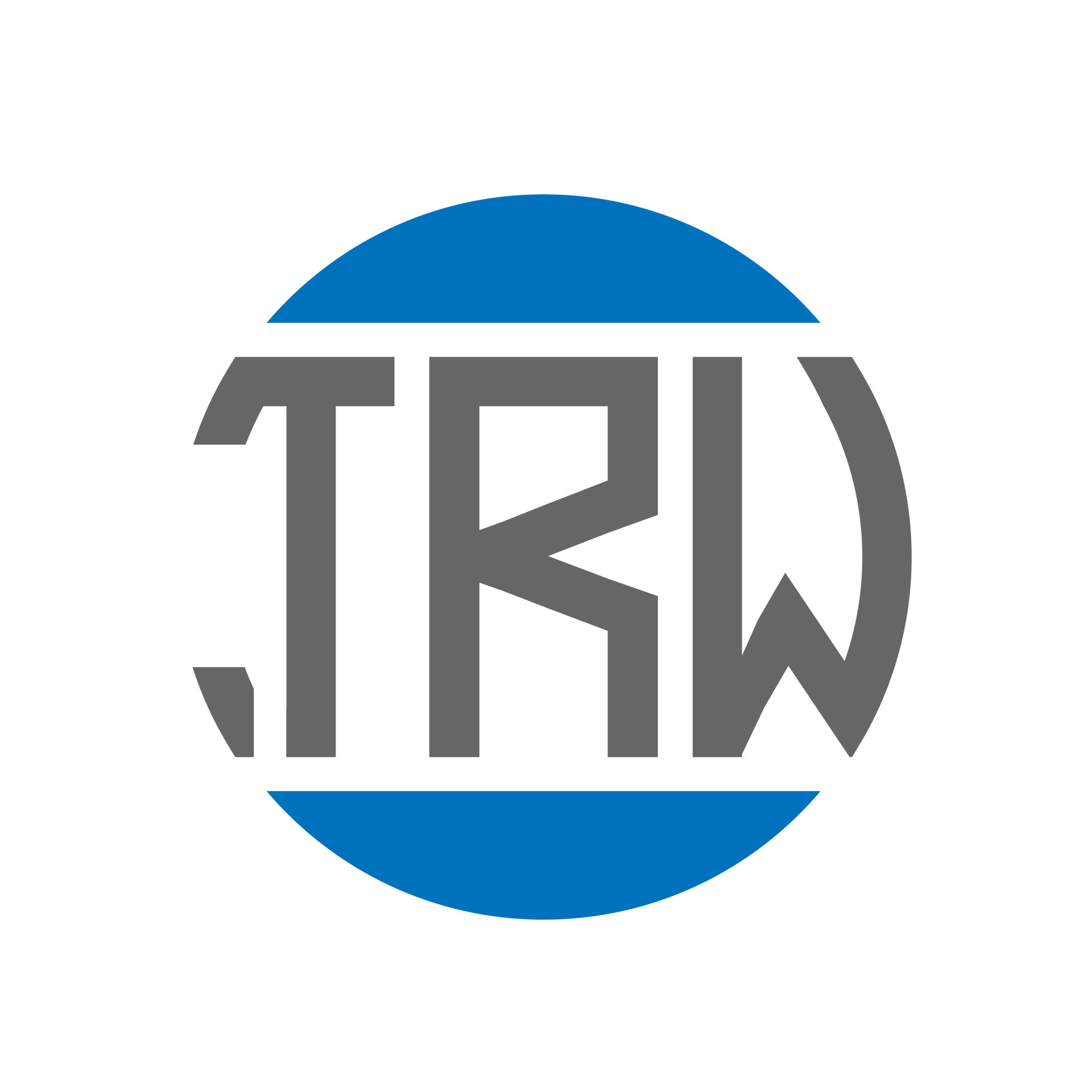 diseño de logotipo de letra trw sobre fondo blanco. concepto de logotipo de círculo de iniciales ...