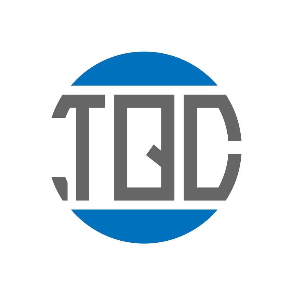 diseño de logotipo de letra tqc sobre fondo blanco. concepto de logotipo de círculo de iniciales ...