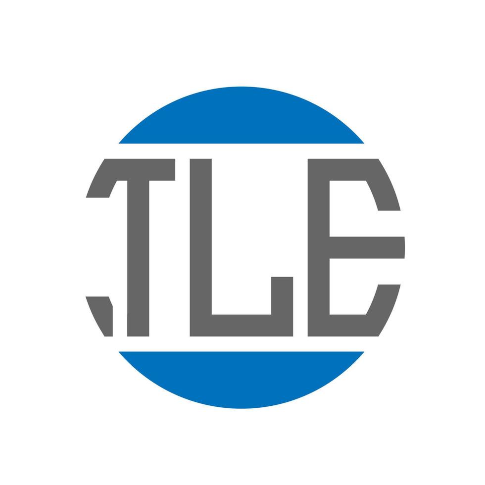 diseño de logotipo de letra tle sobre fondo blanco. concepto de logotipo de círculo de iniciales ...