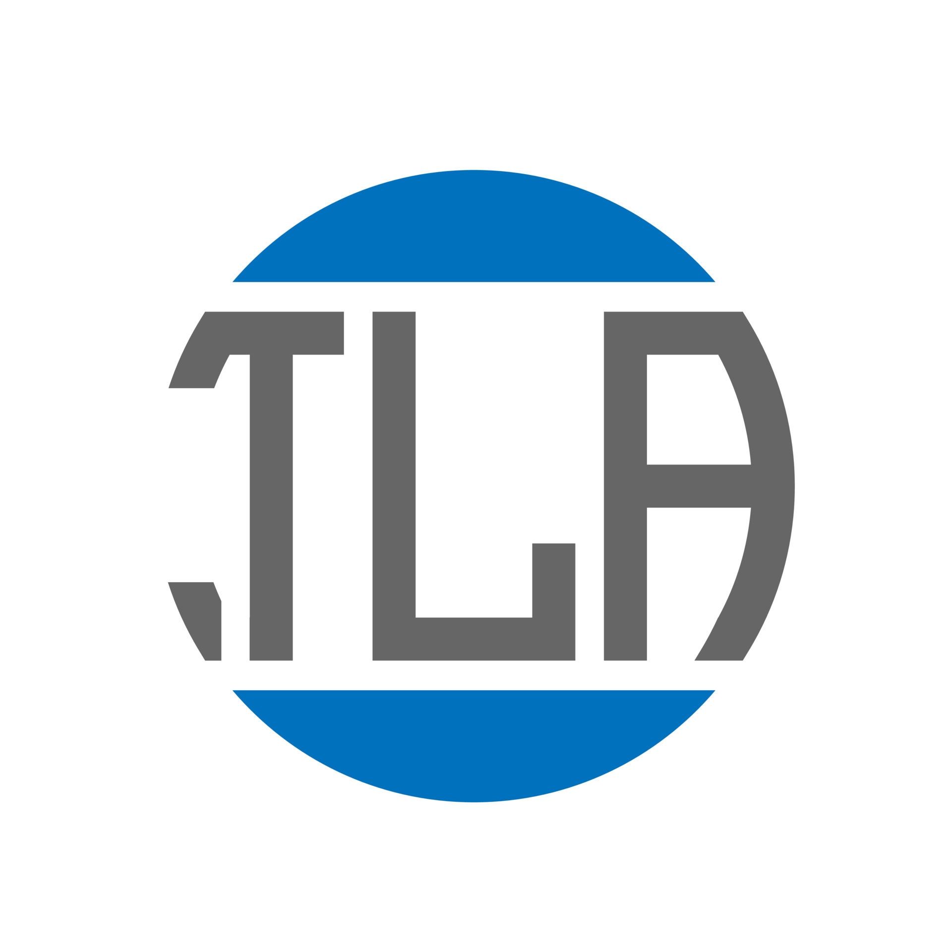 diseño de logotipo de letra tla sobre fondo blanco. concepto de logotipo de círculo de iniciales ...