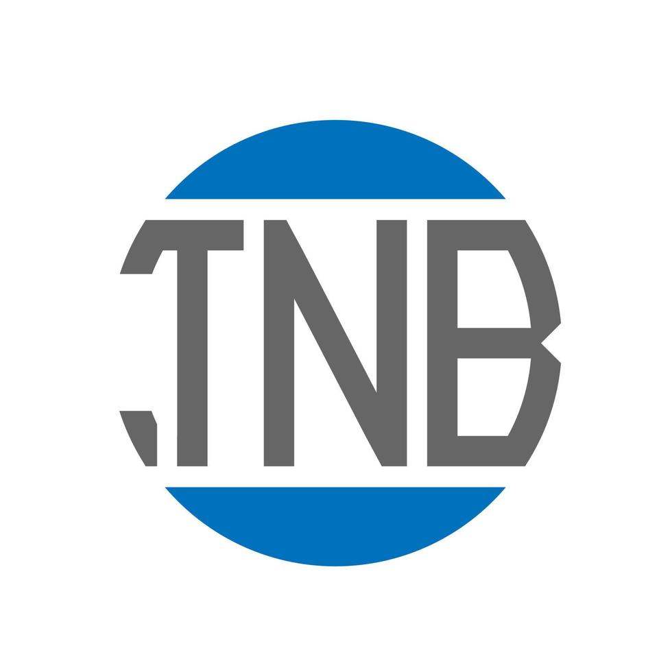 diseño de logotipo de letra tnb sobre fondo blanco. concepto de logotipo de círculo de iniciales ...