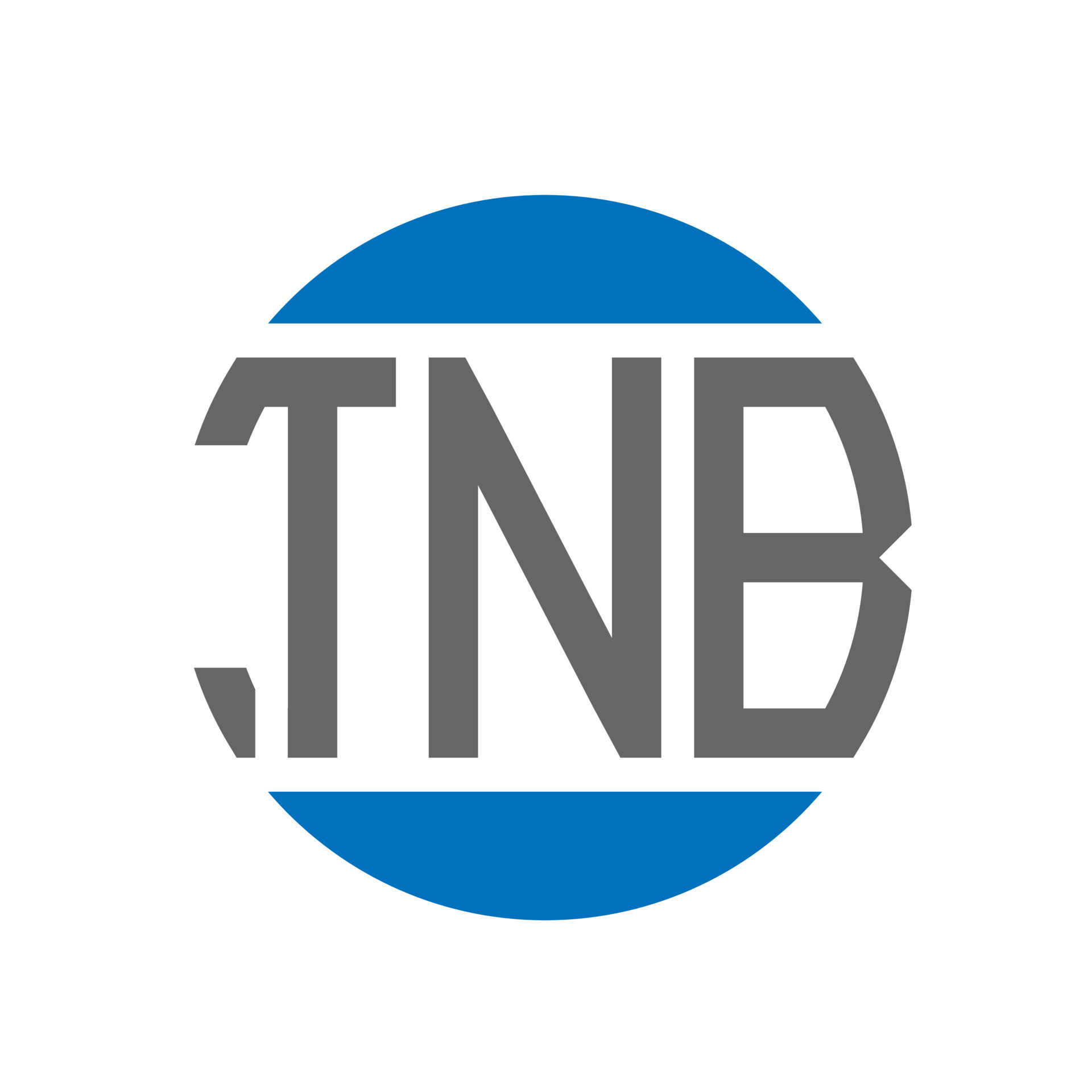 diseño de logotipo de letra tnb sobre fondo blanco. concepto de logotipo de círculo de iniciales ...