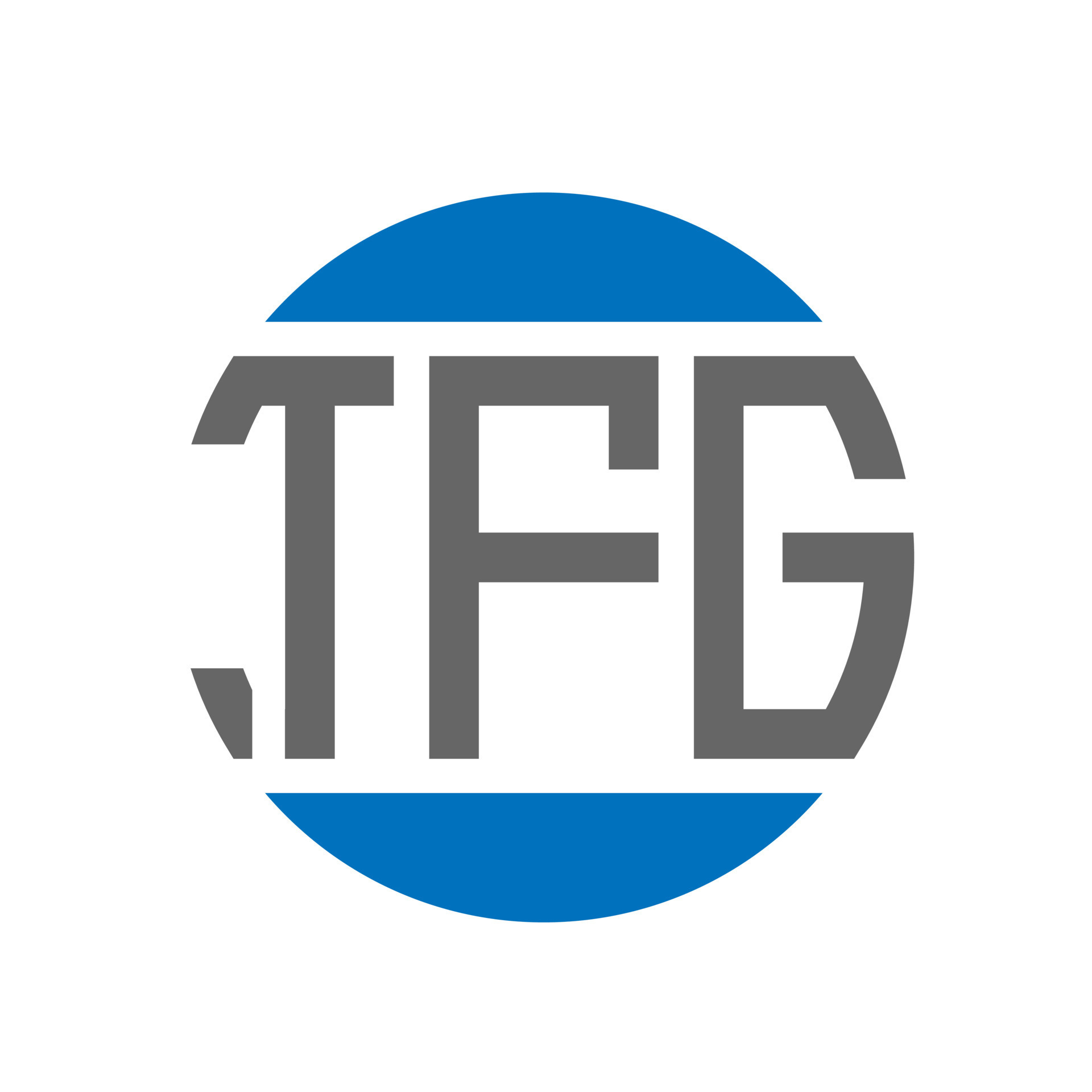 diseño de logotipo de letra tfg sobre fondo blanco. concepto de logotipo de círculo de iniciales ...