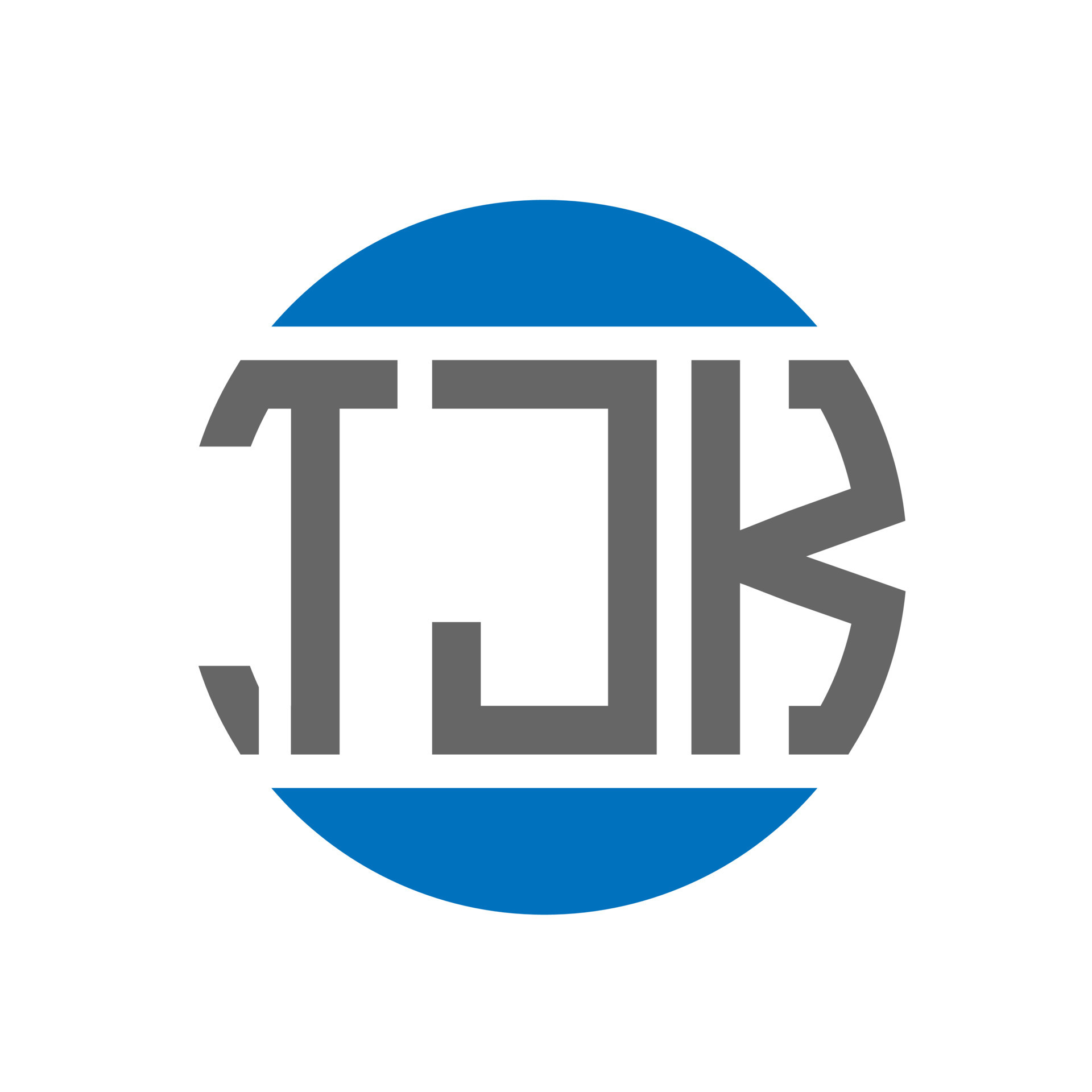 diseño de logotipo de letra tjk sobre fondo blanco. concepto de logotipo de círculo de iniciales ...