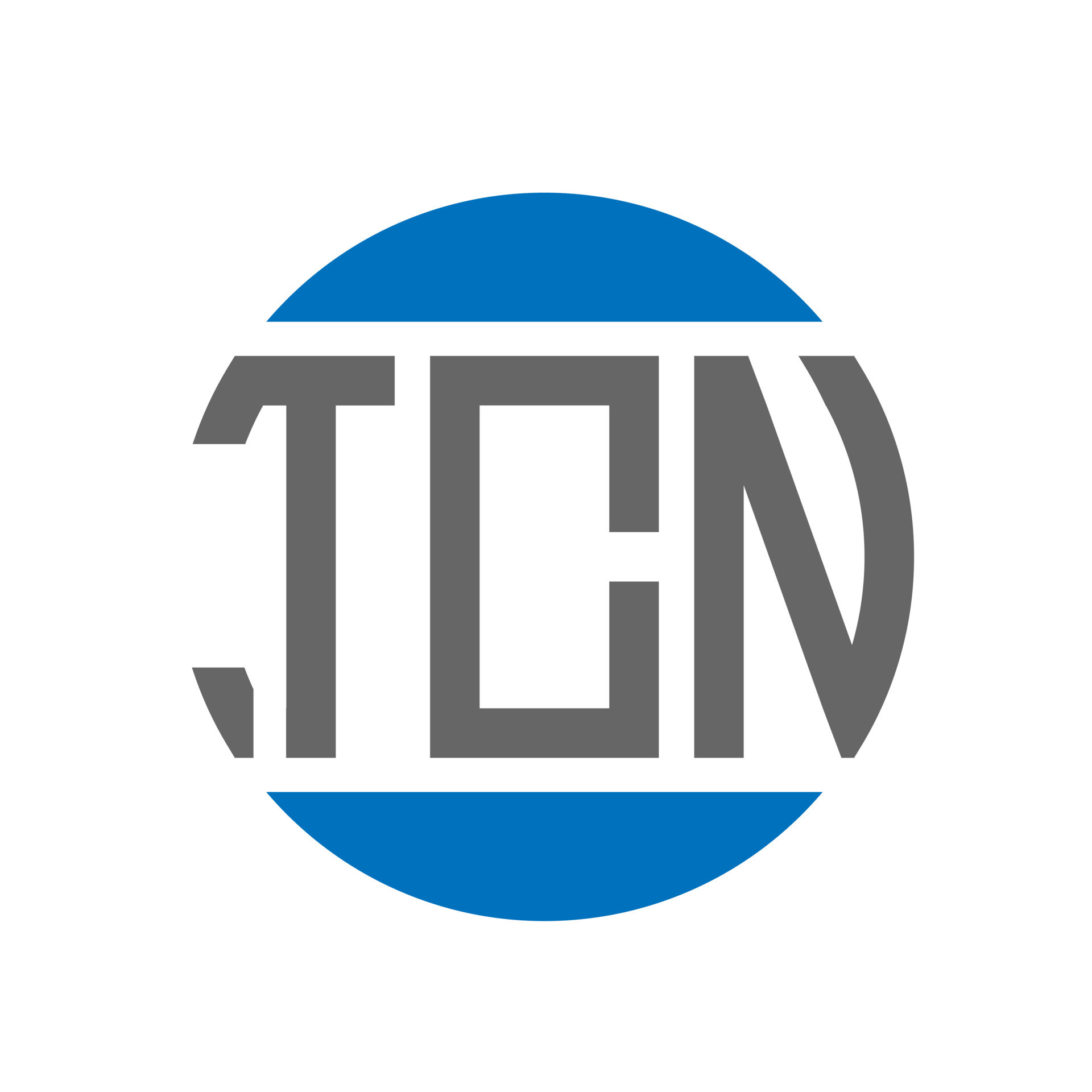diseño de logotipo de letra tcn sobre fondo blanco. concepto de logotipo de círculo de iniciales ...
