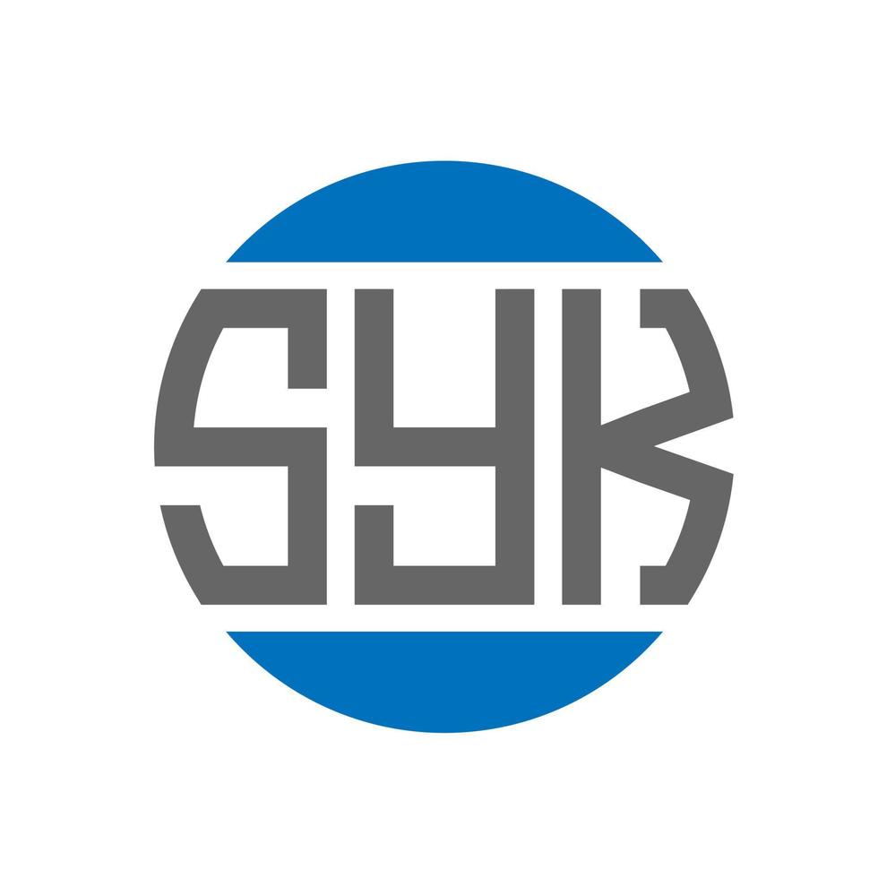 diseño de logotipo de letra syk sobre fondo blanco. concepto de logotipo de círculo de iniciales ...