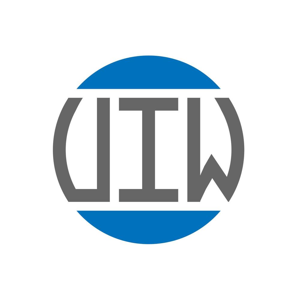 diseño de logotipo de letra uiw sobre fondo blanco. concepto de logotipo de círculo de iniciales ...