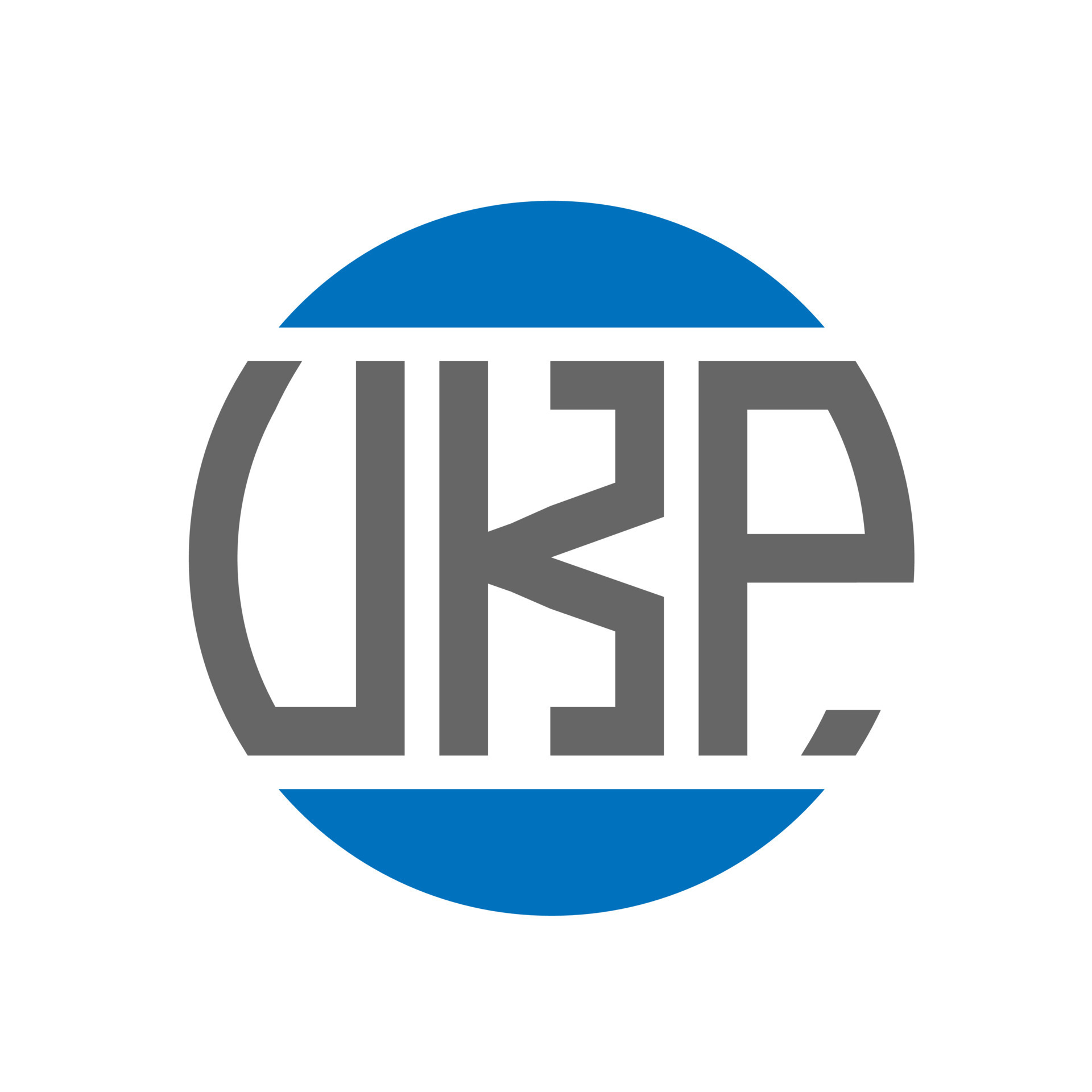 diseño de logotipo de letra ukp sobre fondo blanco. concepto de logotipo de círculo de iniciales ...