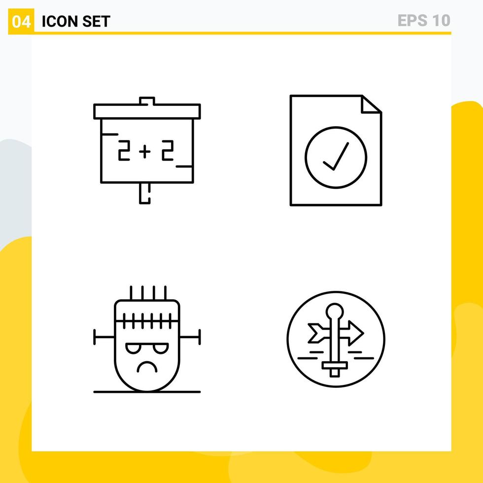 Collection of 4 Universal Line Icons Icon Set for Web and Mobile ...