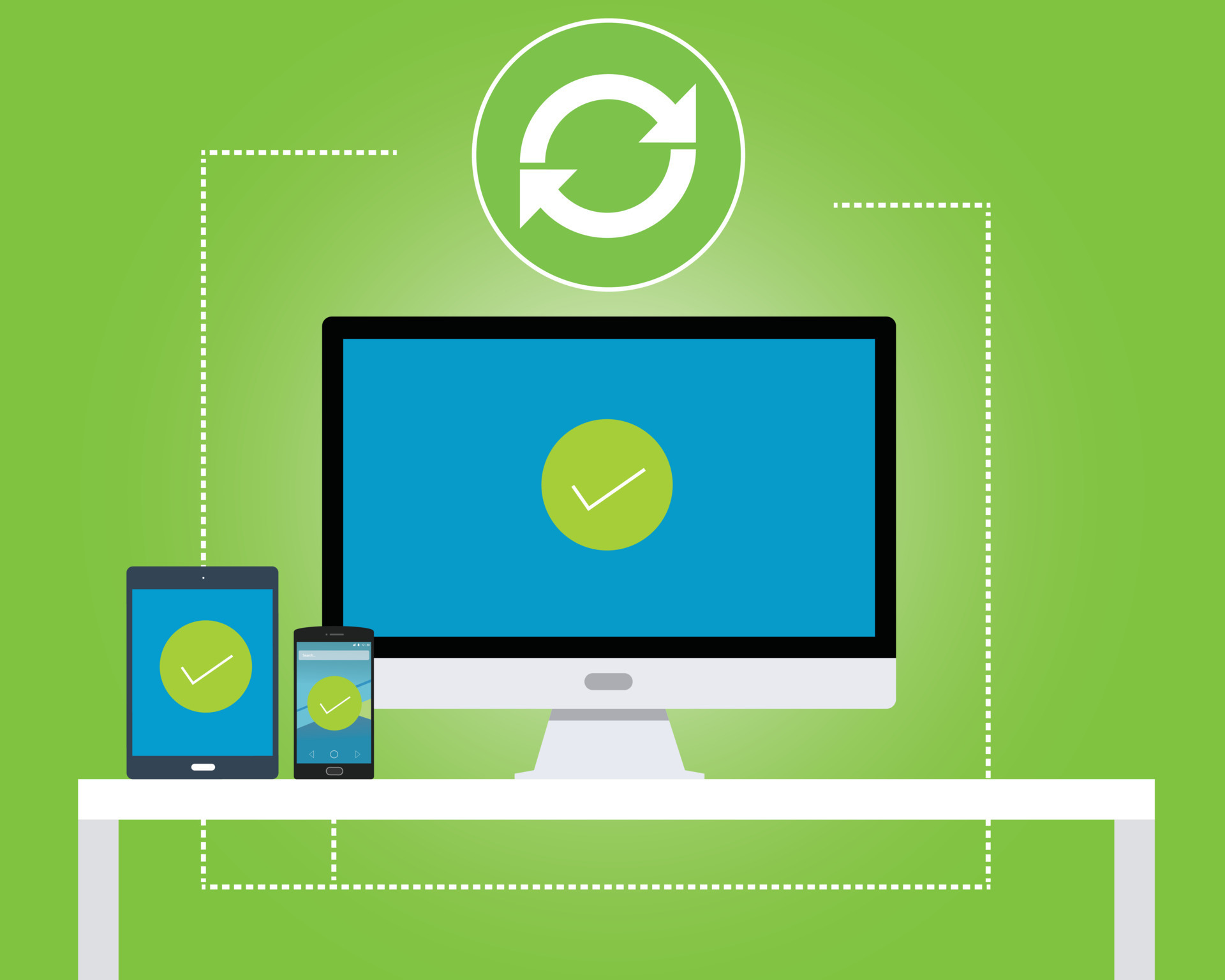 Synchronize Between Multiple Platform Vector Flat Green 15615094 Vector Art At Vecteezy