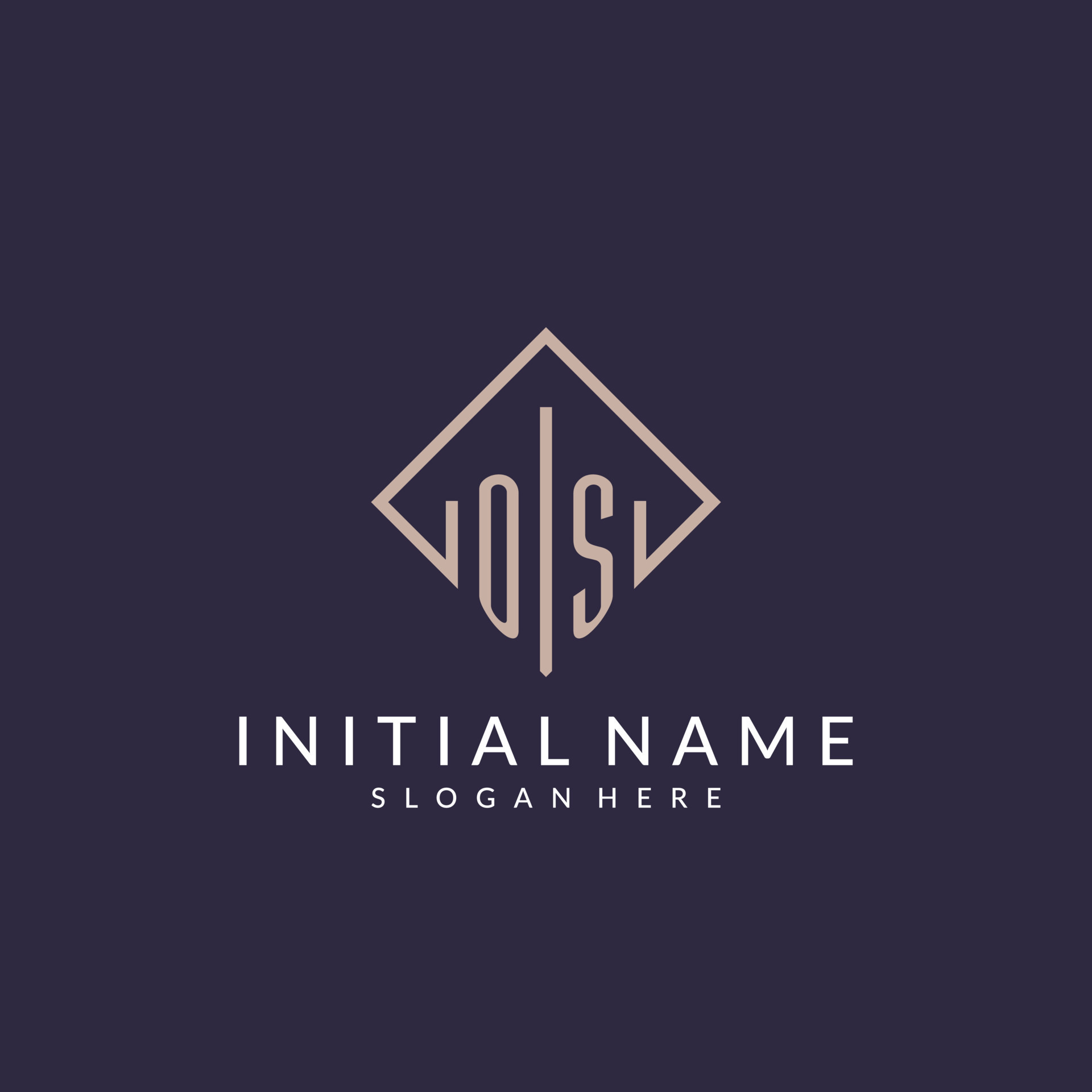 OS initial monogram logo with rectangle style design 15615389 Vector ...