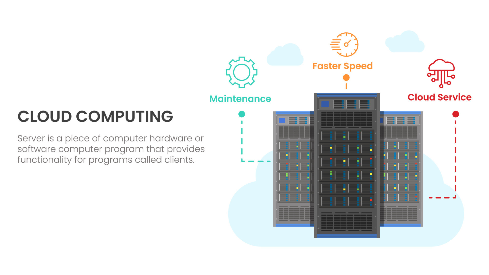 server database cloud computing infographic concept for slide ...
