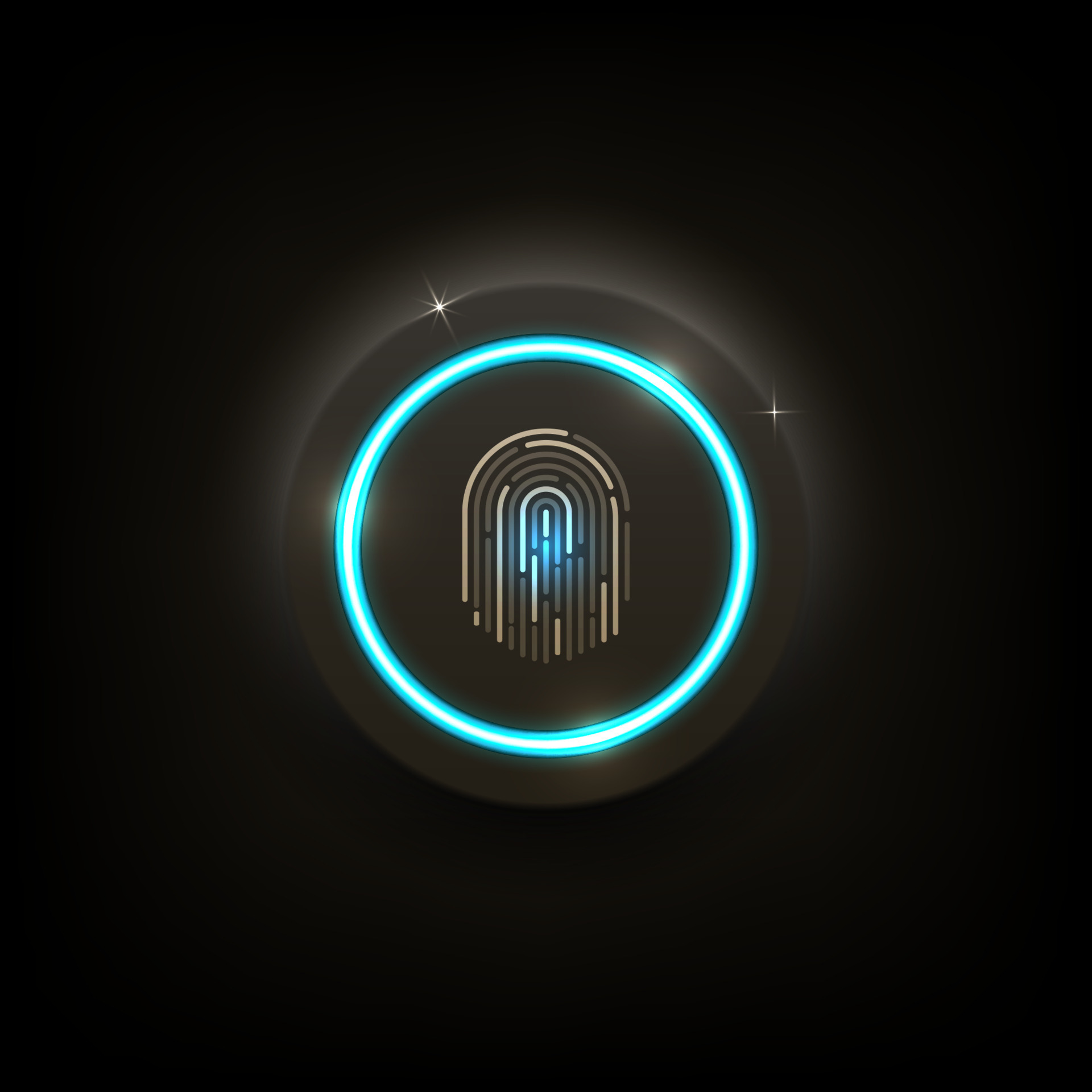 Fingerprint Scanning Security Access With Biometrics Identification Press Button For Fingerprint