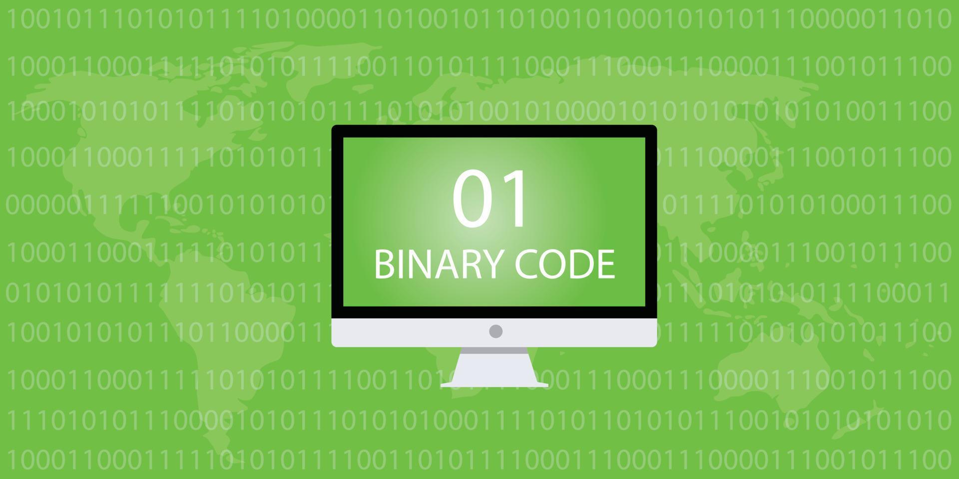 binary code computer desktop and 01 10 number 15616752 Vector Art at ...