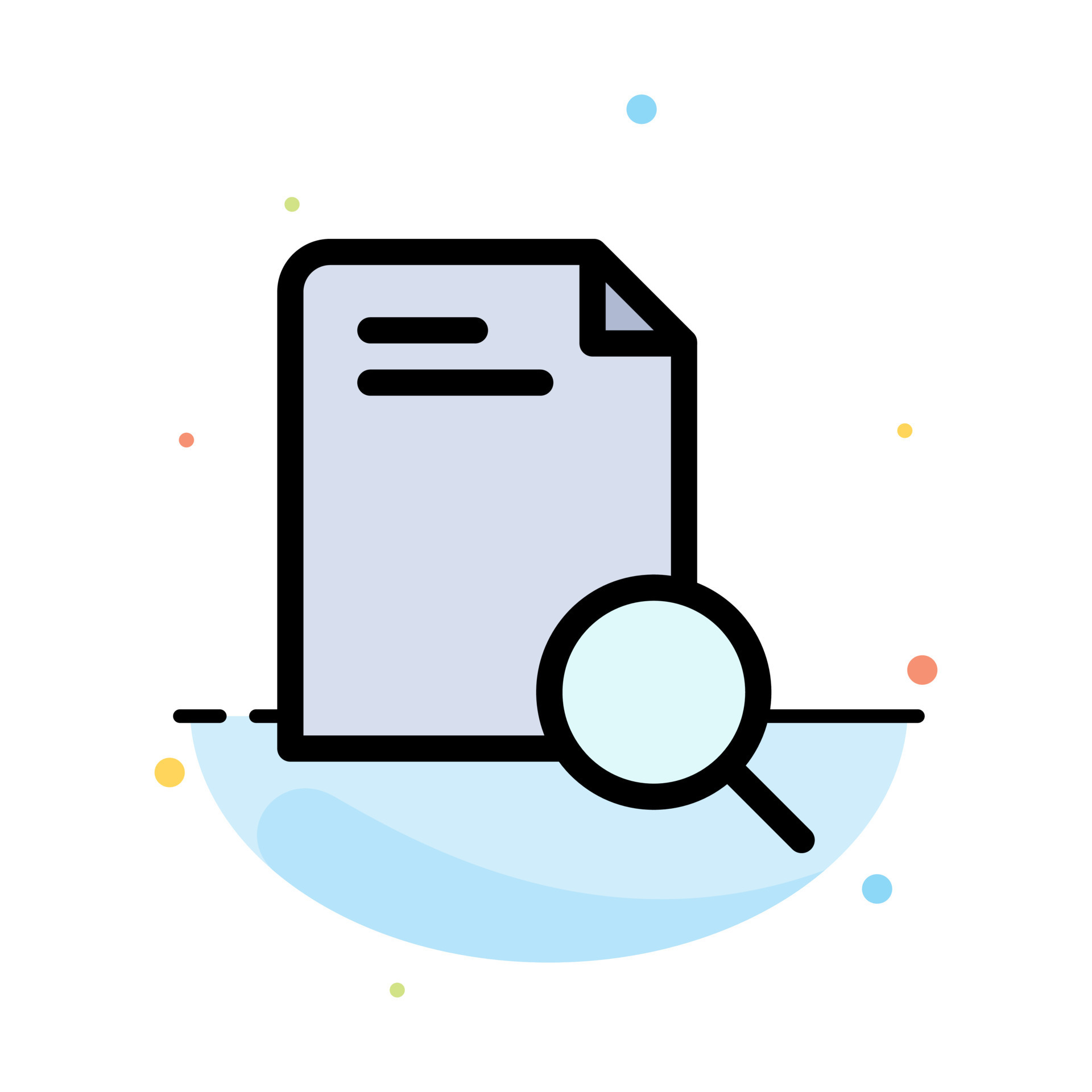 Search Research File Document Abstract Flat Color Icon Template ...