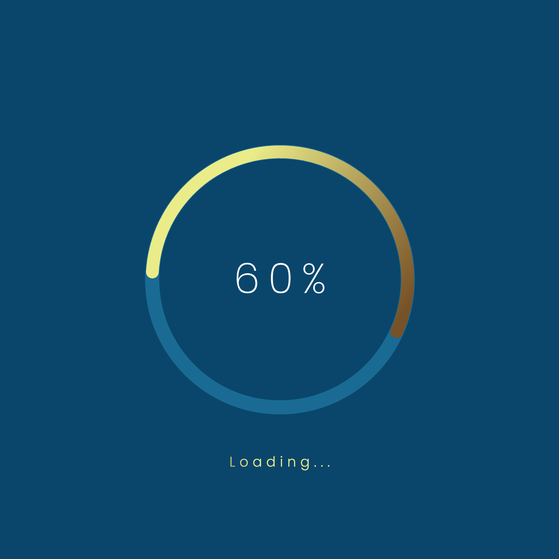 60 percent golden loading bar, gold upload UI,UX premium design bar ...