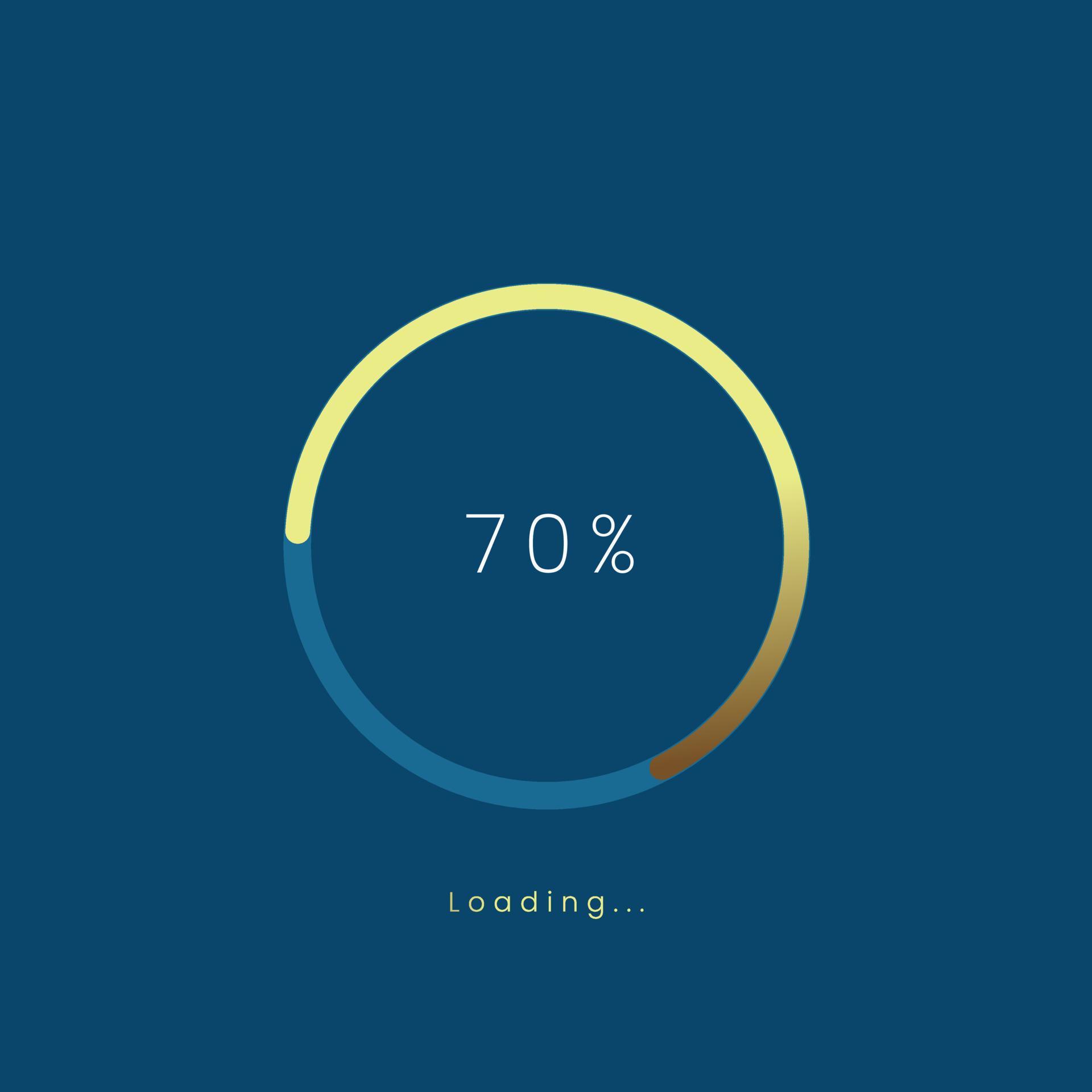 70 percent golden loading bar, gold upload UI,UX premium design bar ...