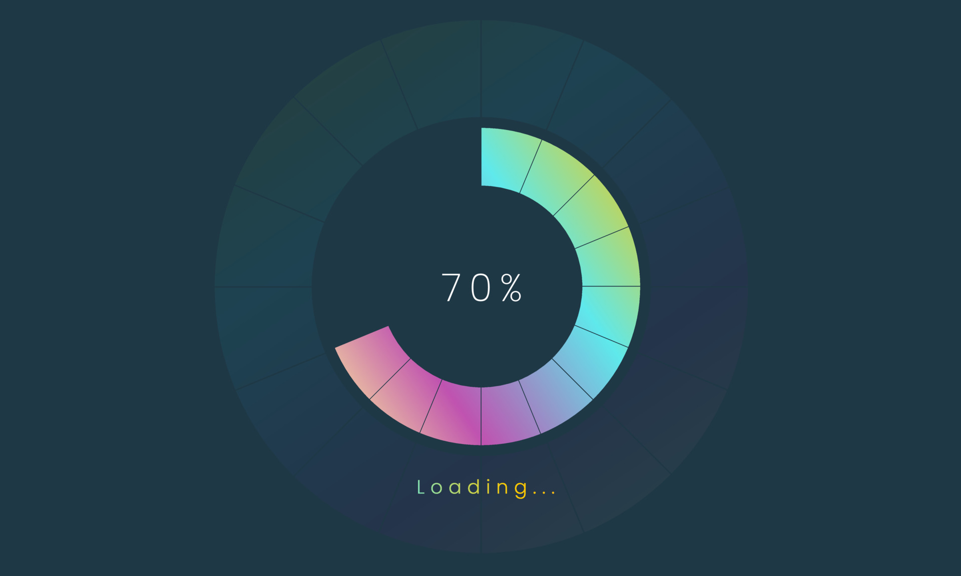 70 Percent Loading User Interface A Futuristic Loading Icon Colorful Loading Tap Menu Ui Use
