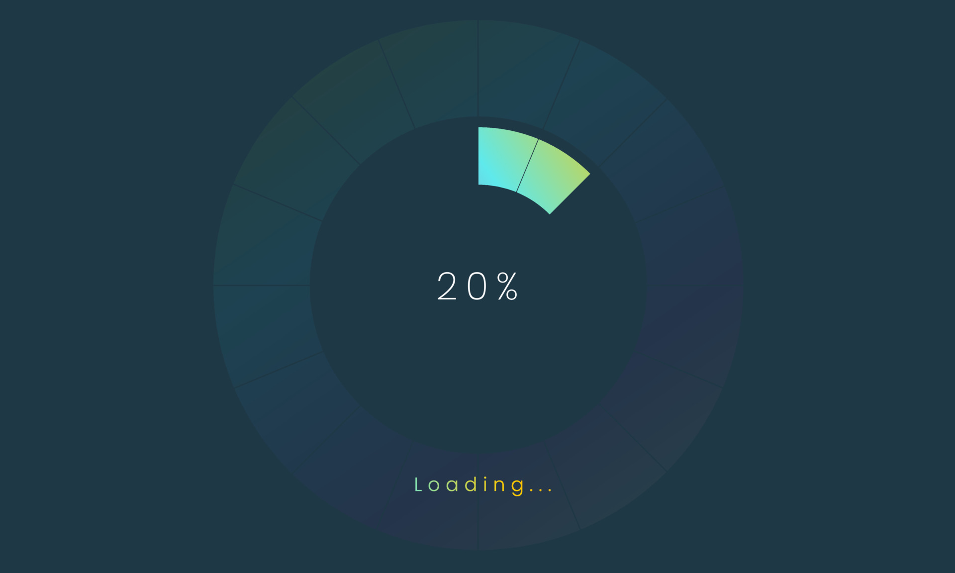 20 Percent Loading User Interface A Futuristic Loading Icon Colorful
