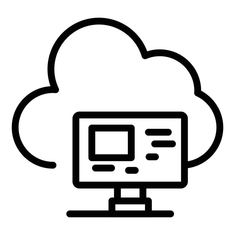 Computer Data Cloud Icon Outline Style 15628859 Vector Art At Vecteezy