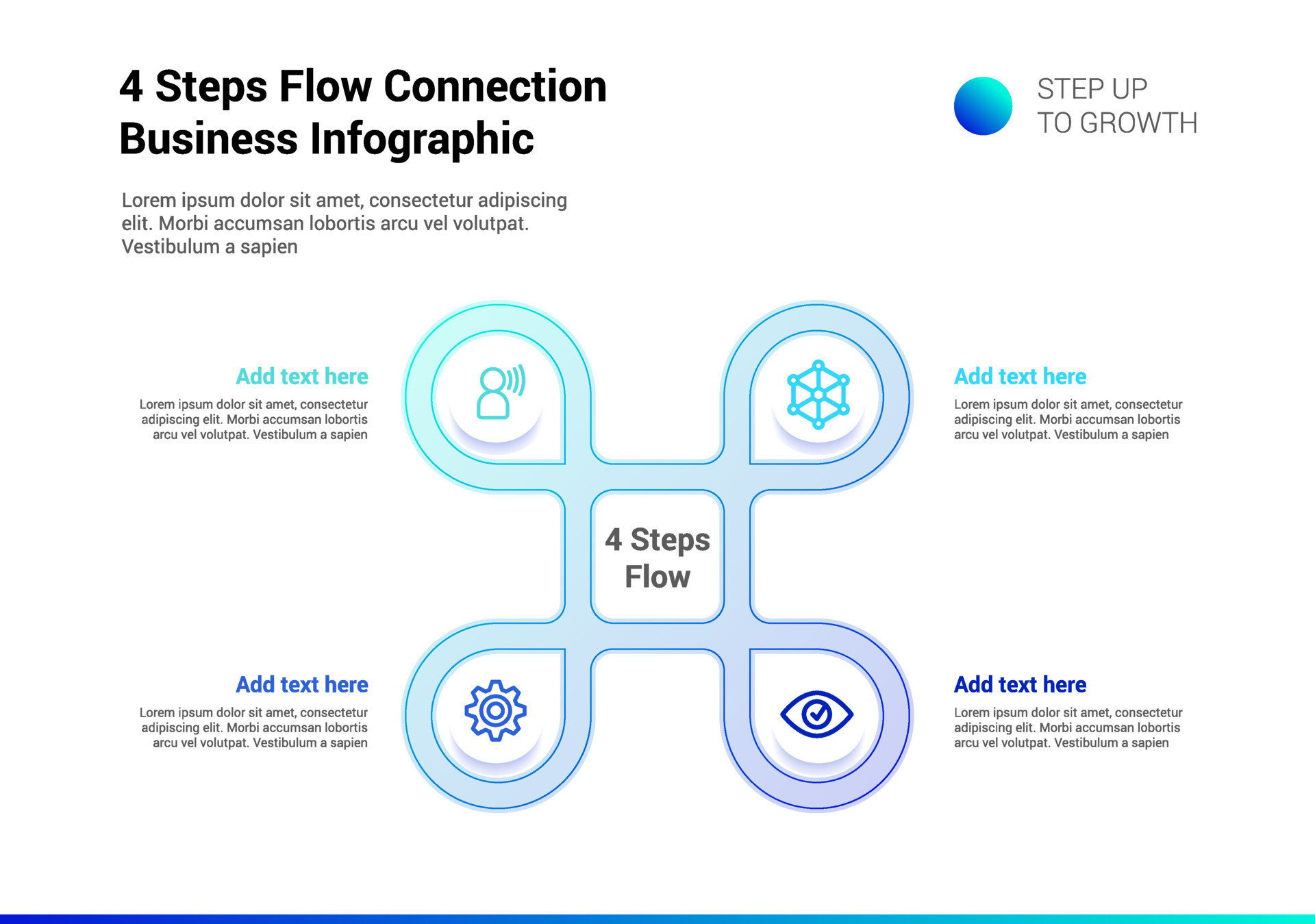 4 Steps Flow Connection Infographic Light version 15631902 Vector Art ...
