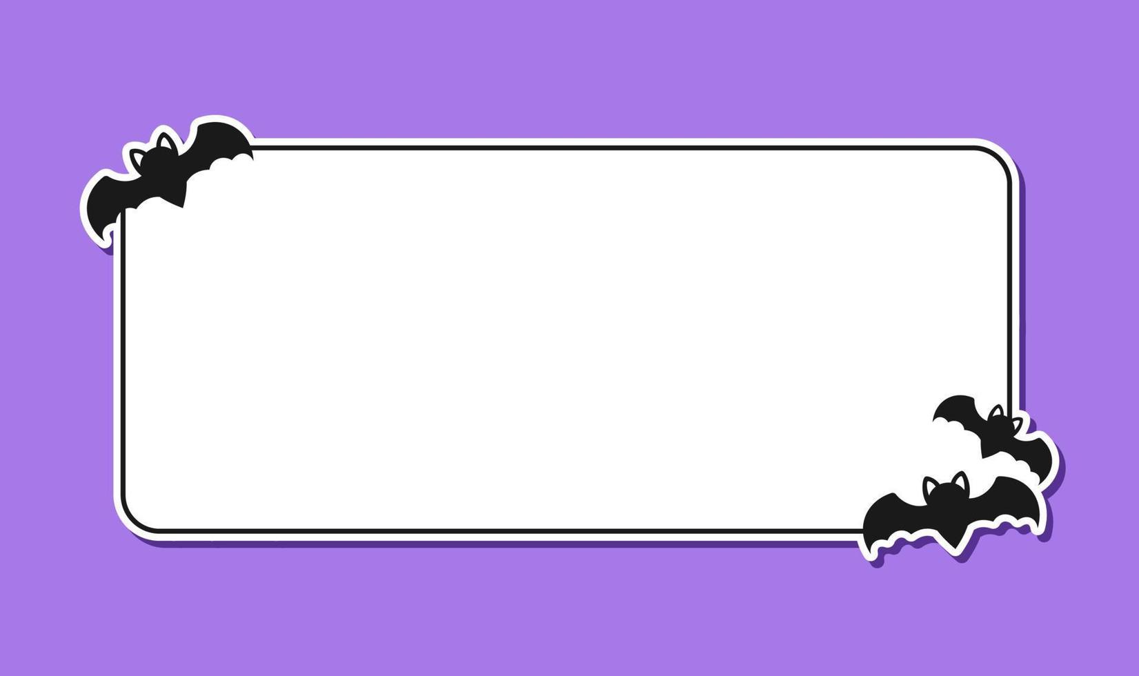 Bat rectangle simple border frame template. Halloween theme frames ...