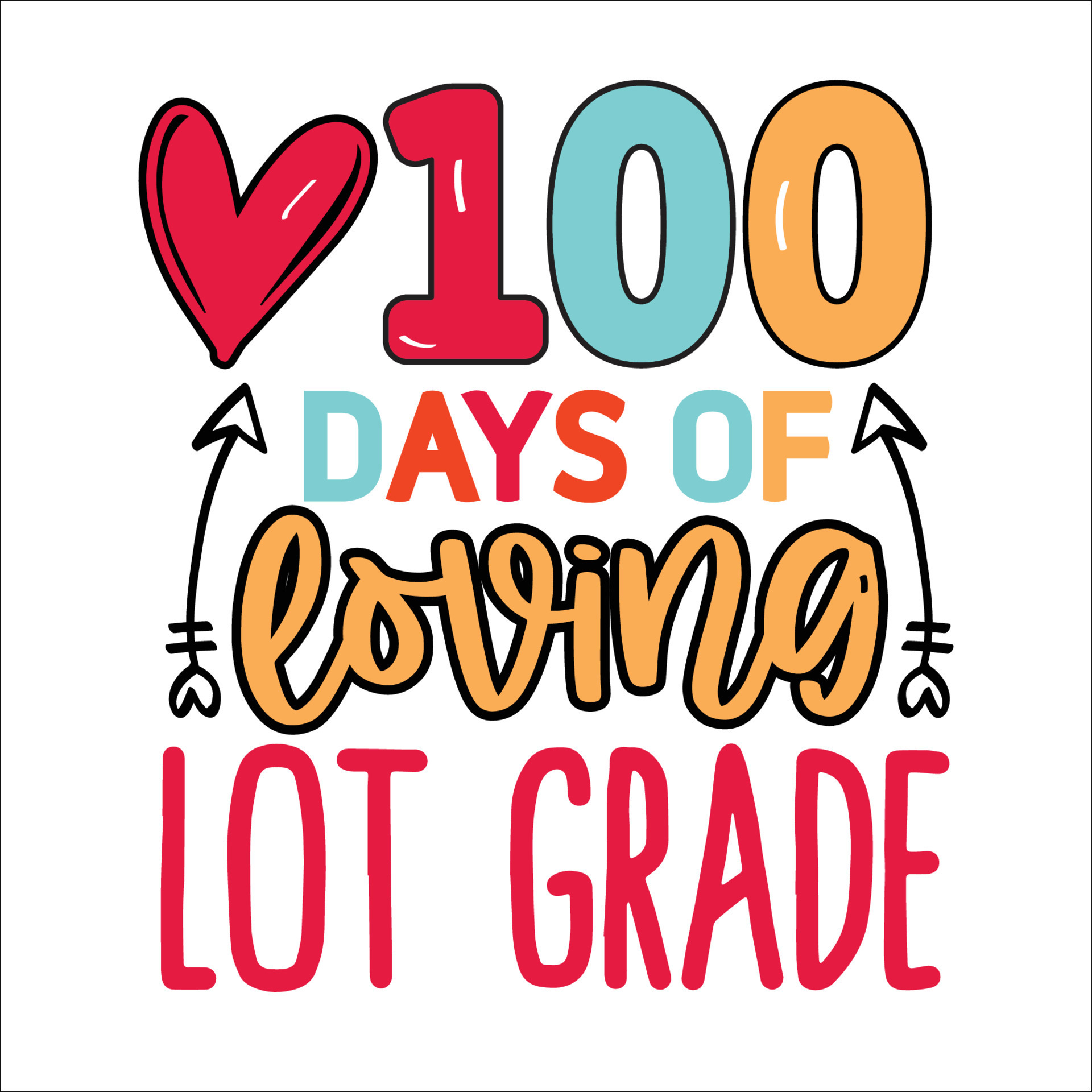 Paquete de diseño de camiseta de 100 días de escuela, diseño único y ...